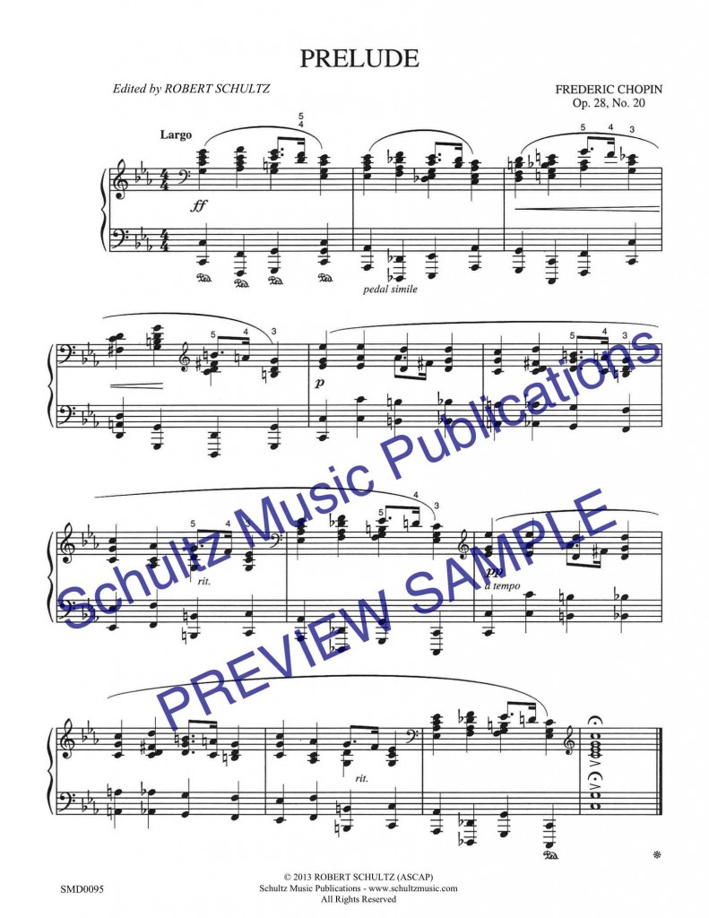 Prelude Op. 28, No. 20 | Schultz Music Publications