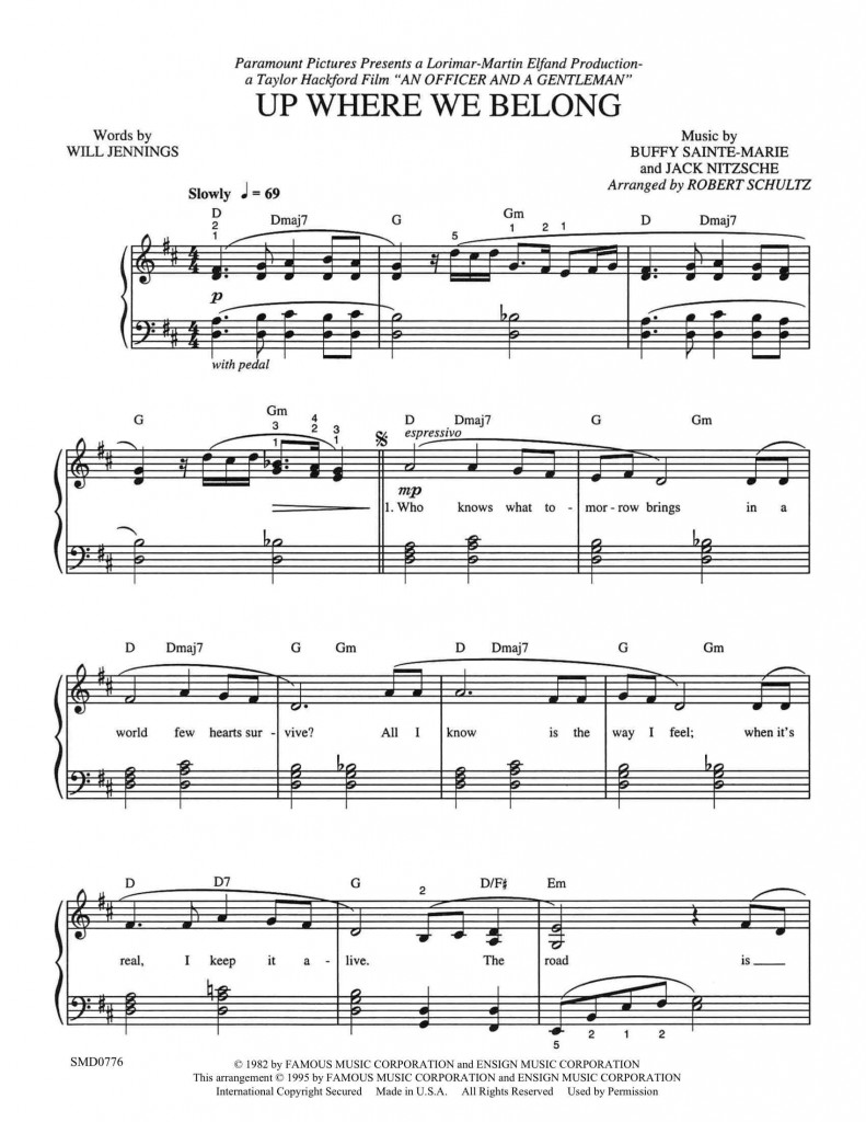 Up Where We Belong | Schultz Music Publications