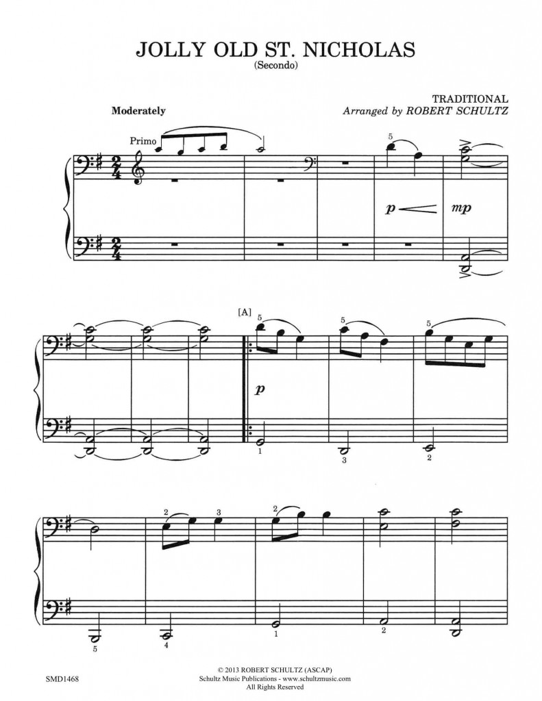 Jolly Old St. Nicholas (Duet) | Schultz Music Publications