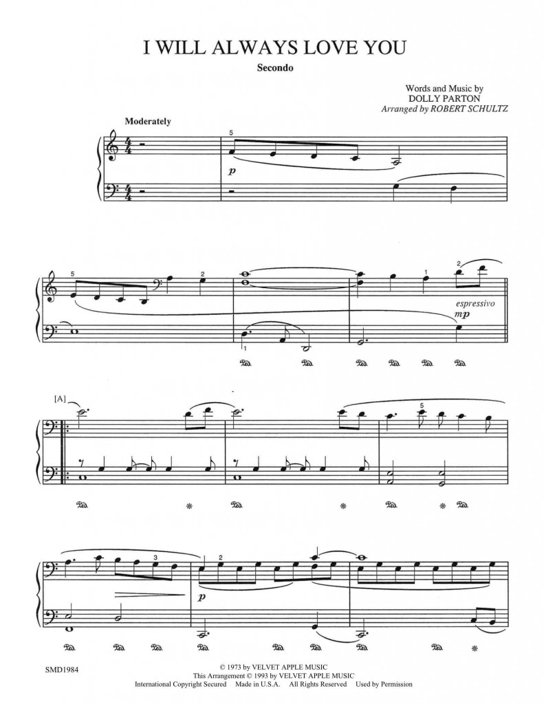 I Will Always Love You (Duet) | Schultz Music Publications