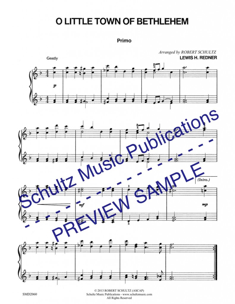 O Little Town of Bethlehem-Duet | Schultz Music Publications