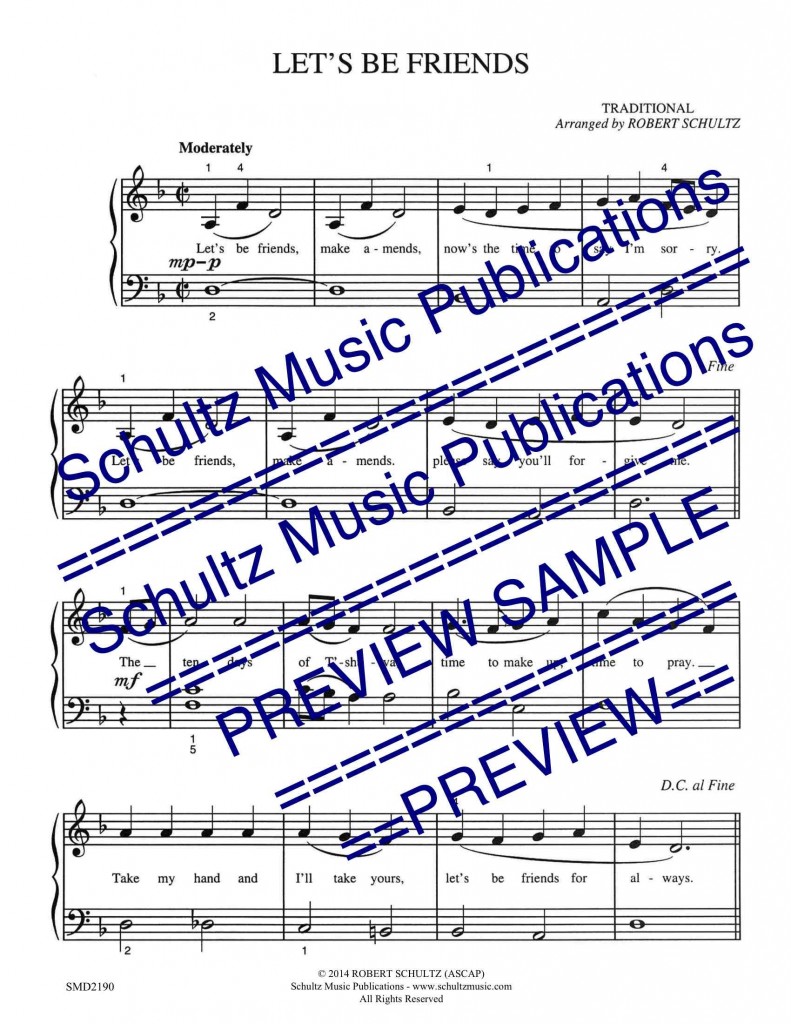 Let’s Be Friends | Schultz Music Publications