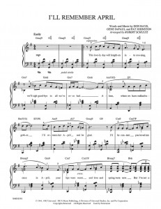 I’ll Remember April | Schultz Music Publications